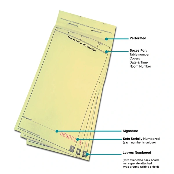 Hotel Waiter Pads | Charisma Design & Print Ltd